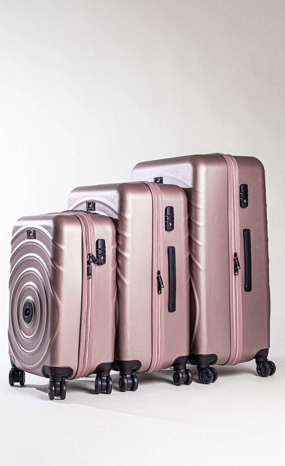 Set de 3 valises Rose rigides à roulettes - My Little Train