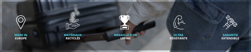 Set de 3 valises Rose rigides à roulettes - My Little Train